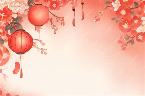Premium Photo Chinese Oriental Watercolor Background With Traditional Paper Lanterns