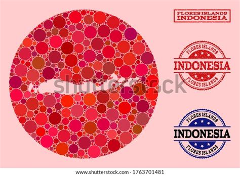 Vector Map Indonesia Flores Islands Collage Stock Vector Royalty Free