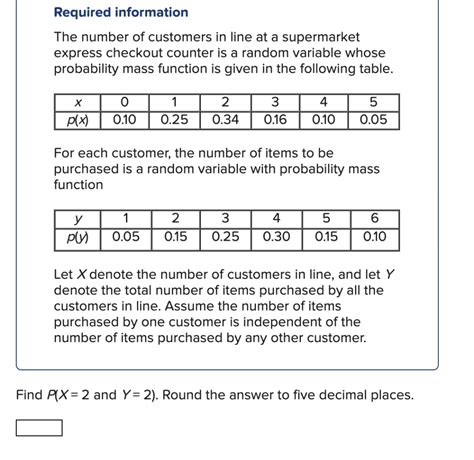 Solved Required Information The Number Of Customers In Line