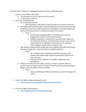 PSY Notes Wk Module History And Research Of Psychology Reading Assignment NOBA History