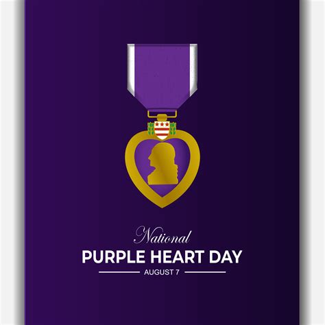 National Purple Heart Day August 7 Background Vector Illustration