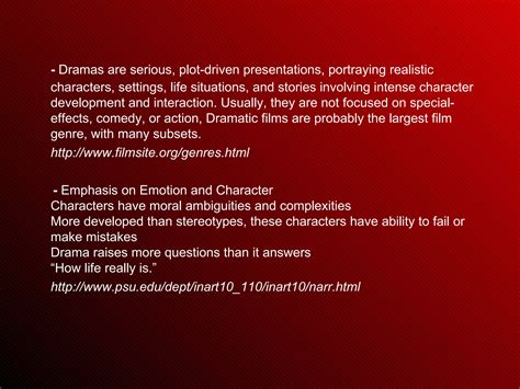 Research Into Our Chosen Genre Drama Ppt