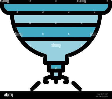 Smoke Sensor Icon Outline Vector Alarm Fire Fire Detector Color Flat