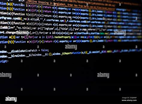Technology Background Coding Screen Of Web Developer Or Software