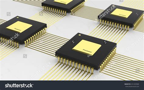 백그라운드에서 격리된 컴퓨터 멀티 코어 마이크로칩 스톡 일러스트 251433580 Shutterstock