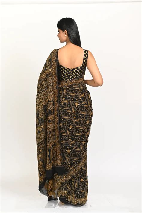 Gange Pure Viscose Royal Chikankari Saree The Chikan Factory