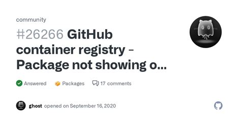 GitHub Container Registry Package Not Showing On Repo Community Discussion GitHub