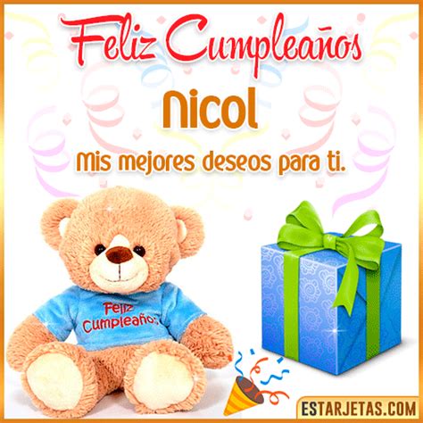 Feliz Cumpleaños Nicol Imágenes  Tarjetas Y Mensajes