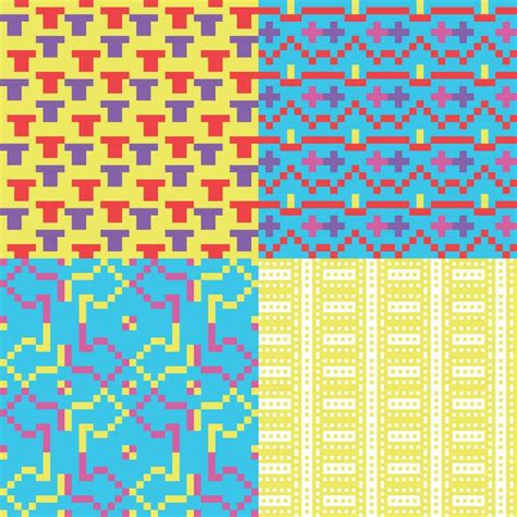 four different patterns with different colors and designs 35286696 vector art at vecteezy