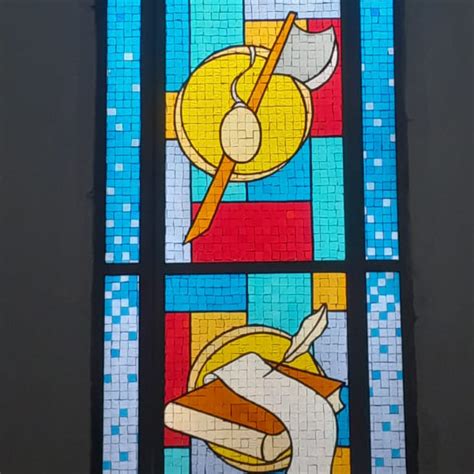 Mosaico Em Vidro Com Símbolo Para Igrejas