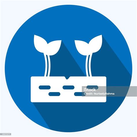 아이콘 콩나물 정원 기호에 적합합니다 긴 그림자 스타일 편집 가능한 간단한 디자인 디자인 템플릿 벡터 간단한 기호 그림 0명에