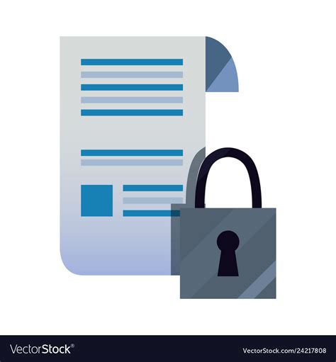 Document File Paper Data Security Royalty Free Vector Image