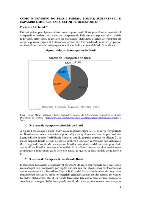 Pdf Como O Governo Do Brasil PoderÁ Tornar SustentÁvel E Expandir E