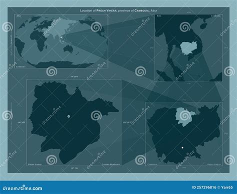 Preah Vihear Cambodia Described Location Diagram Stock Illustration Illustration Of Outline