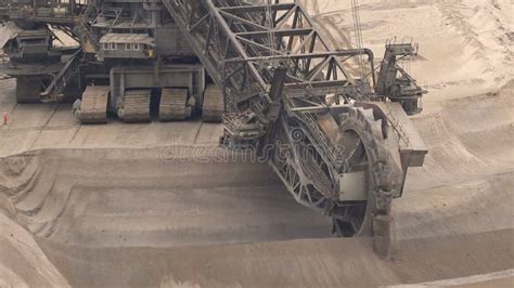 A Bucket Wheel Excavator In An Open Pit Mine Stock Video Video Of