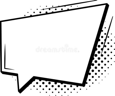 Empty Comic Speech Bubble Is Popping Out With Halftone Dots And Thick