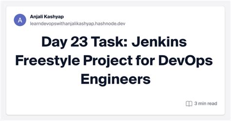 Anjali Kashyap On Linkedin Jenkins Freestyle Project For Devops Engineers