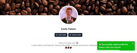 Cafely User Manual Sharing Your Profile