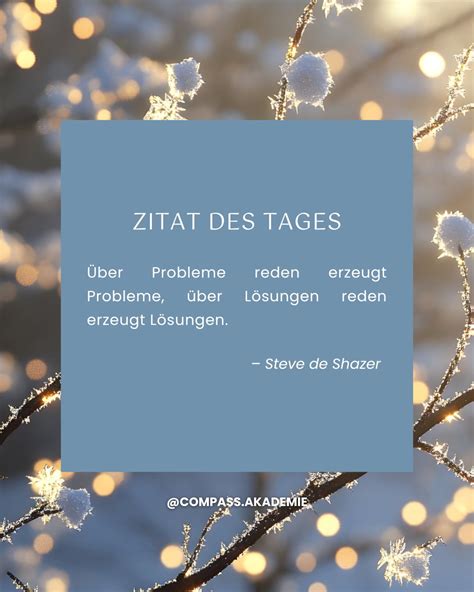 Compass Dieses Zitat Von Steve De Shazer Bringt Den Systemischen Blick Auf Den Punkt Der