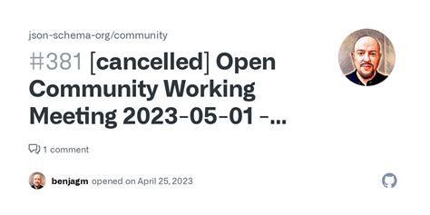 Cancelled Open Community Working Meeting Pt