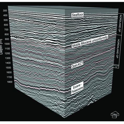 3 D Visualization Of Depth Converted Seismic Sub Volume Used For Download Scientific Diagram