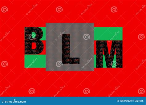 Black Lives Matter BLM Text On Red Background Editorial Image Illustration Of Geometric