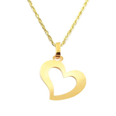 18k Pure Gold Heart Design Necklace Tala Gold Collection Reviews On