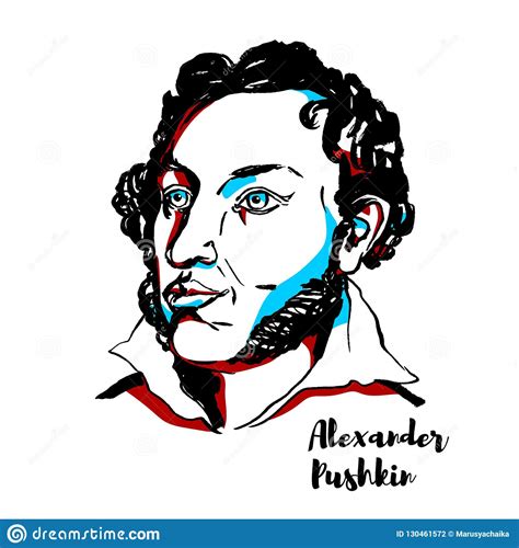 Alexander Pushkin Stock Vector Illustration Of Head 130461572
