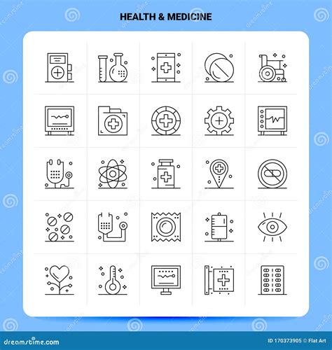 Outline 25健康与医疗图标集 矢量线型设计黑色图标集 线性象形图包 Web和移动业务 向量例证 插画 包括有 概念 艺术