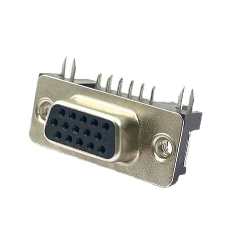 Right Angle Db15 D Sub Connectors Female 15 Pin Jack Port Oem