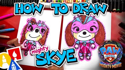 How To Draw Skye From Paw Patrol The Mighty Movie Youtube