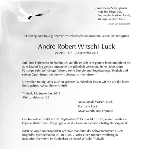 André Robert Witschi Luck Hommages
