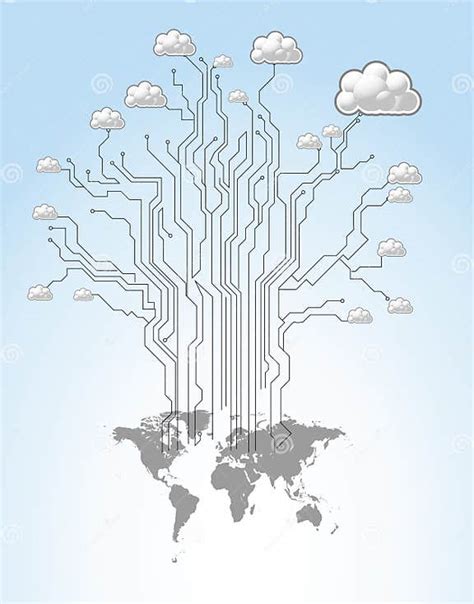 Abstract Connection Of Cloud Computing Stock Illustration