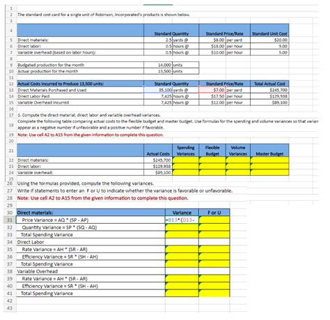Solved Please Show Me The Excel Formulas That Coordinate Chegg Com