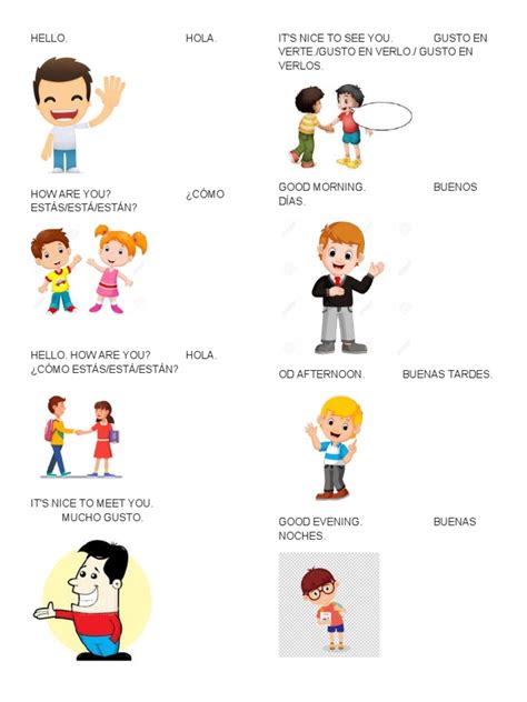 25 Saludos En Ingles Imagen Animado Pdf