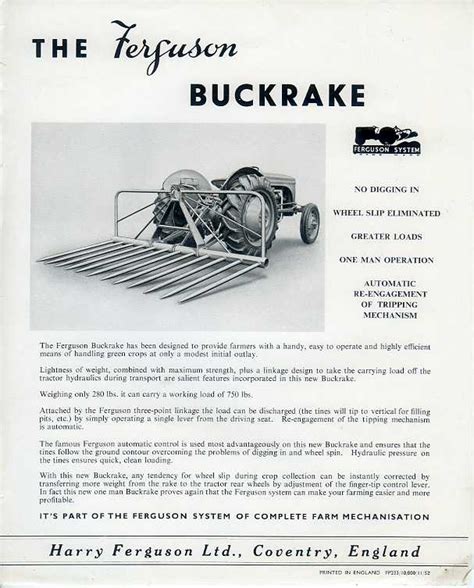 F18 Ferguson Buckrake Gibbard Tractors