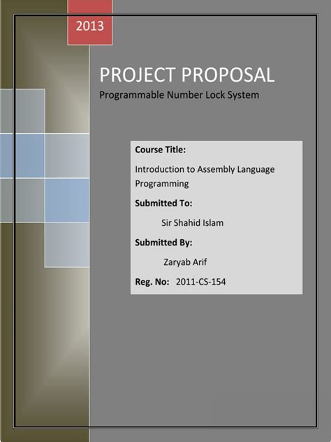 Project Proposal Programmable Number Lock System Pdf Lock Security