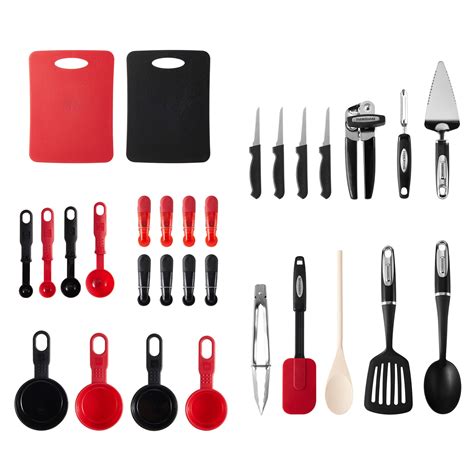 Farberware Professional 30 Piece Black And Red Kitchen Tool And Gadget