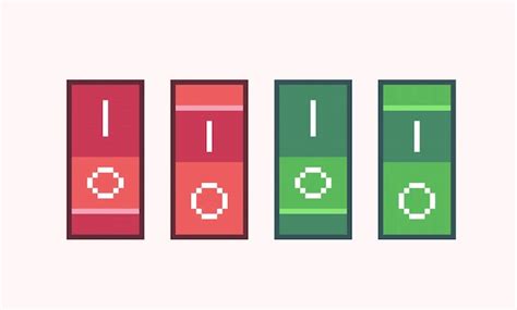 Premium Vector Switch On And Off Button Pixel Art Set Shutdown