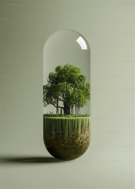A Tree And Forest Inside A Capsule Photo Green Image On Unsplash