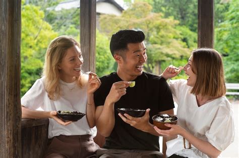 Free Photo People Eating Seaweed Snacks