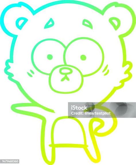 놀란 북극곰 만화의 차가운 그라데이션 선 그리기 걱정하는에 대한 스톡 벡터 아트 및 기타 이미지 걱정하는 곰 그라데이션