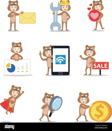 Set Character Of Female In Cute And Funny Gopher Costume Stock Vector Image And Art Alamy