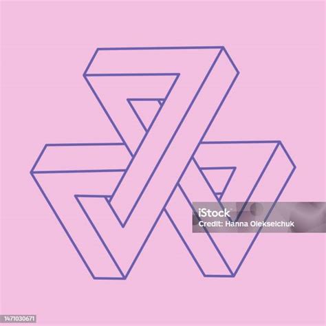 추상 로고 불가능한 모양 착시 패턴 벡터 광학 예술 개체입니다 기하학적 도형 라인 아트 0명에 대한 스톡 벡터 아트 및 기타