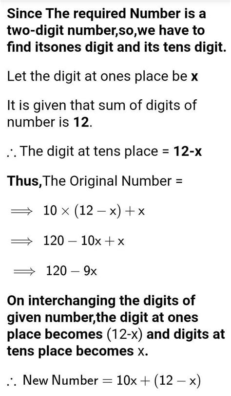 Sum Of The Digits Of A Two Digits Number Is 8 The Number Obtained By