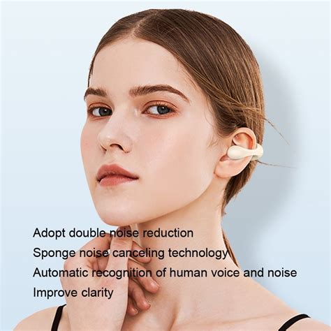 Dual Ear Bone Conduction Wireless Bluetooth Earphones Ear Clip Wear Mini Sport Skin Color