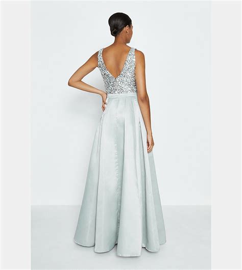 Buy Coast Structured Satin Maxi Skirt In Silver 6thStreet Qatar