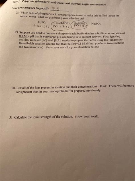 Solved S Polyprotic Phosphoric Acid Buffer With A Certain