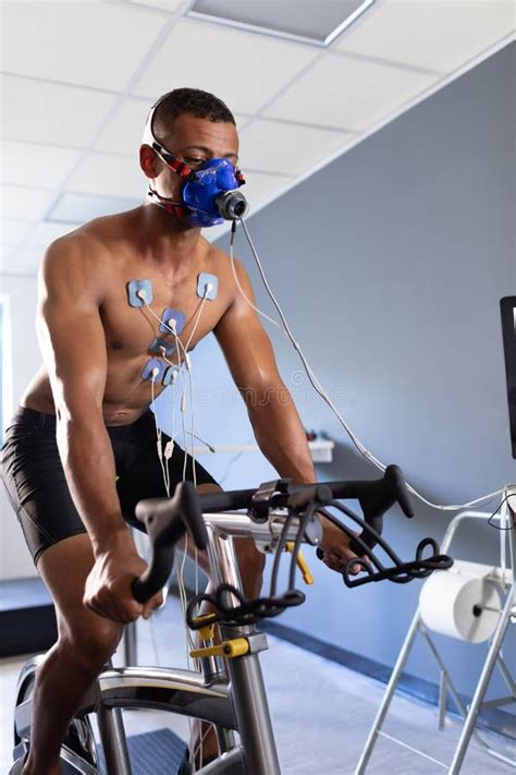 Man Doing A Fitness Test Stock Photo Image Of Machine 154120962