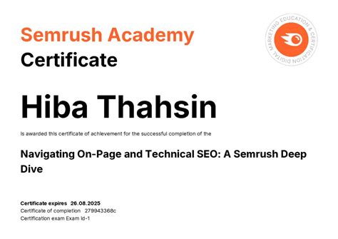 Navigating On Page And Technical Seo A Semrush Academy Deep Dive Hiba Thahsin